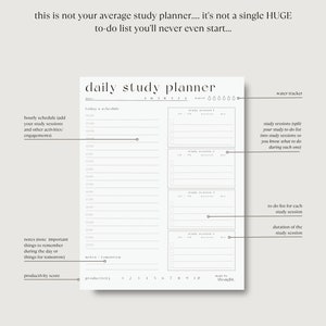 Daily Study Planner - Etsy