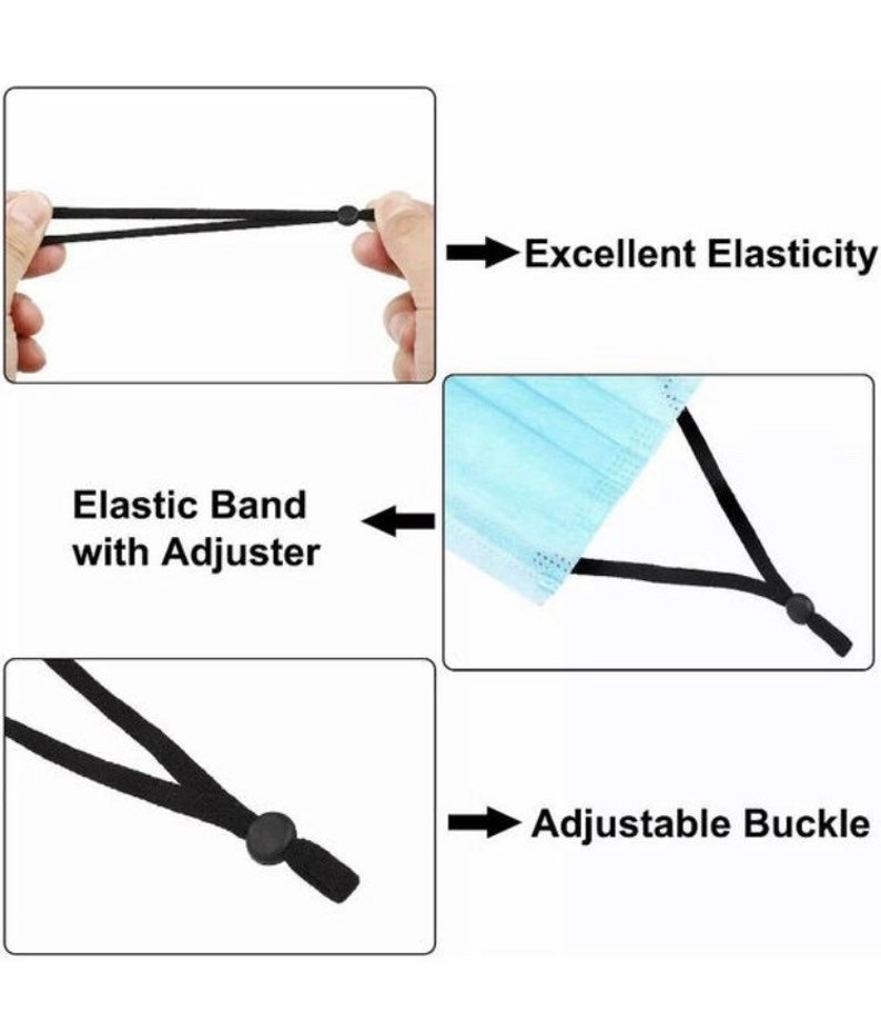 Soft Elastics With Adjuster for Face Masks Elastic With - Etsy