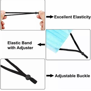 5 Long Soft Elastic With Stoppers , Elastic With Adjuster , Adjustable ...