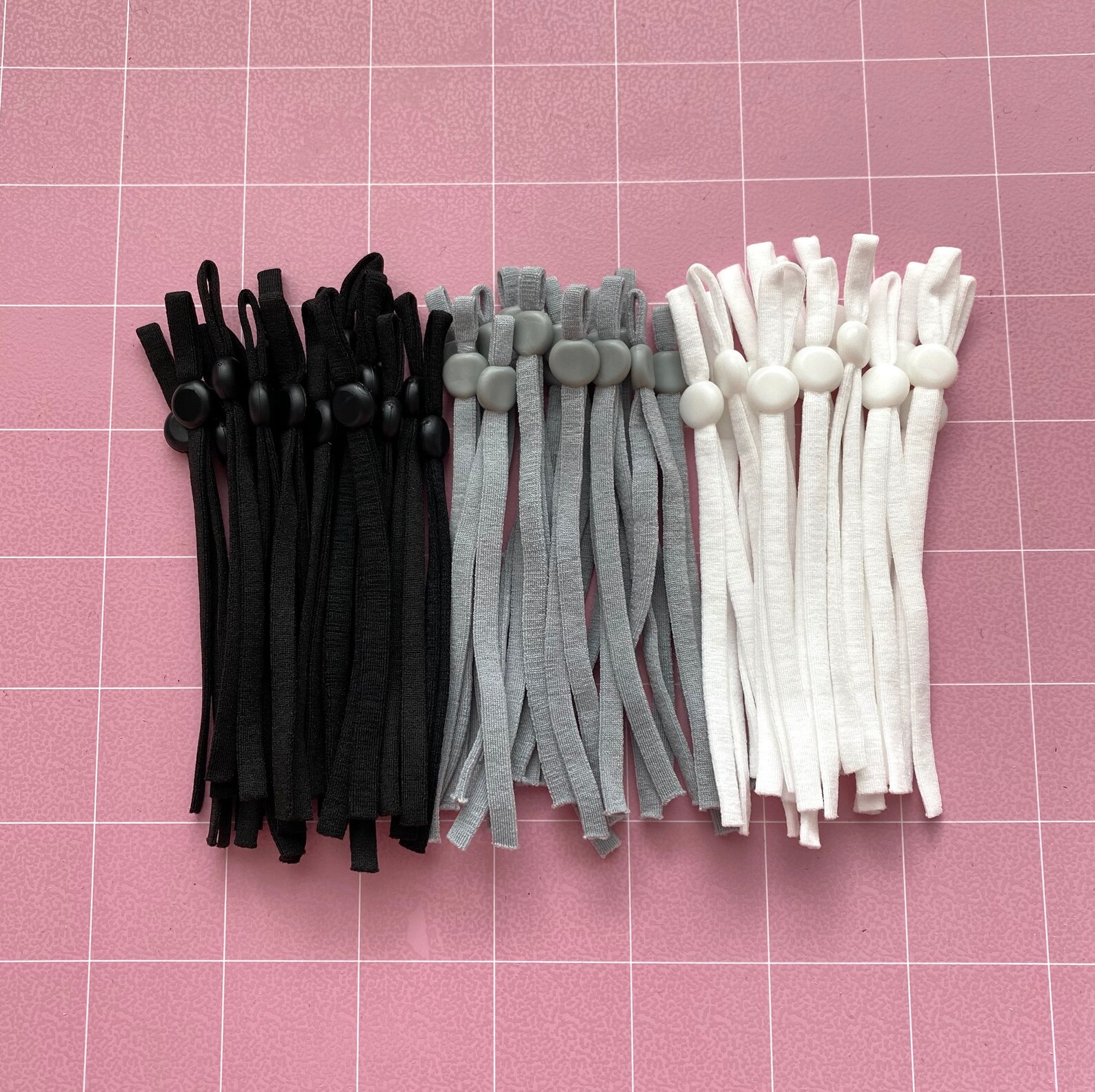 Soft Elastics With Adjuster for Face Masks, Elastic With Stoppers ...