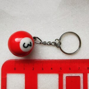 Pool Ball 8 Ball Keychain, Lucky Bag Purse Charm, Magic Keyring, Solids ...