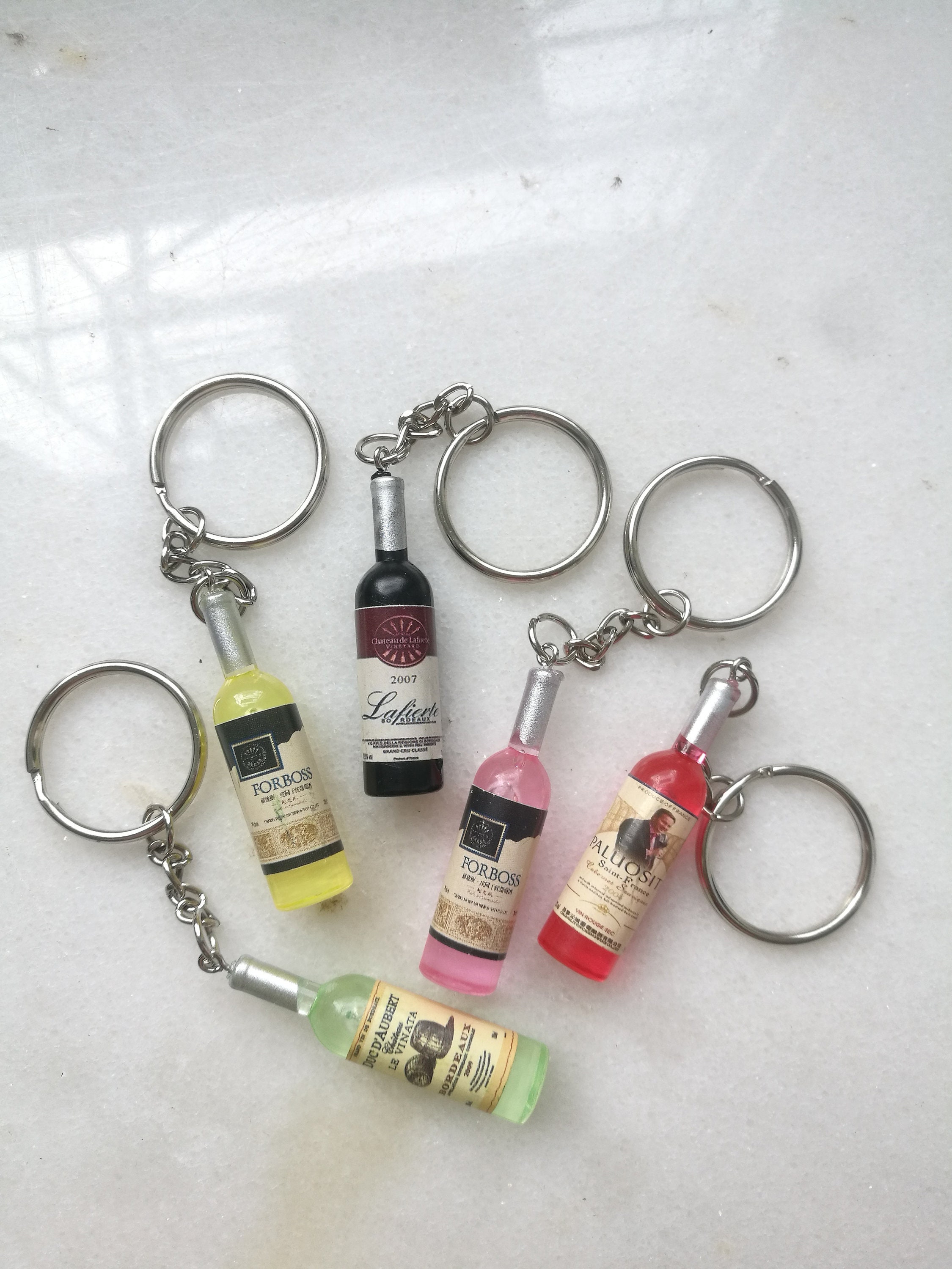 Wine mini bottle keychain wine cork keyring cute hen party | Etsy