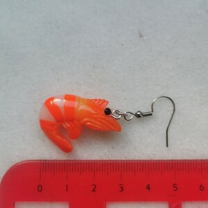 Shrimp Prawn Earrings, Crevette Lobster Seafood Sushi Charm, Ocean ...