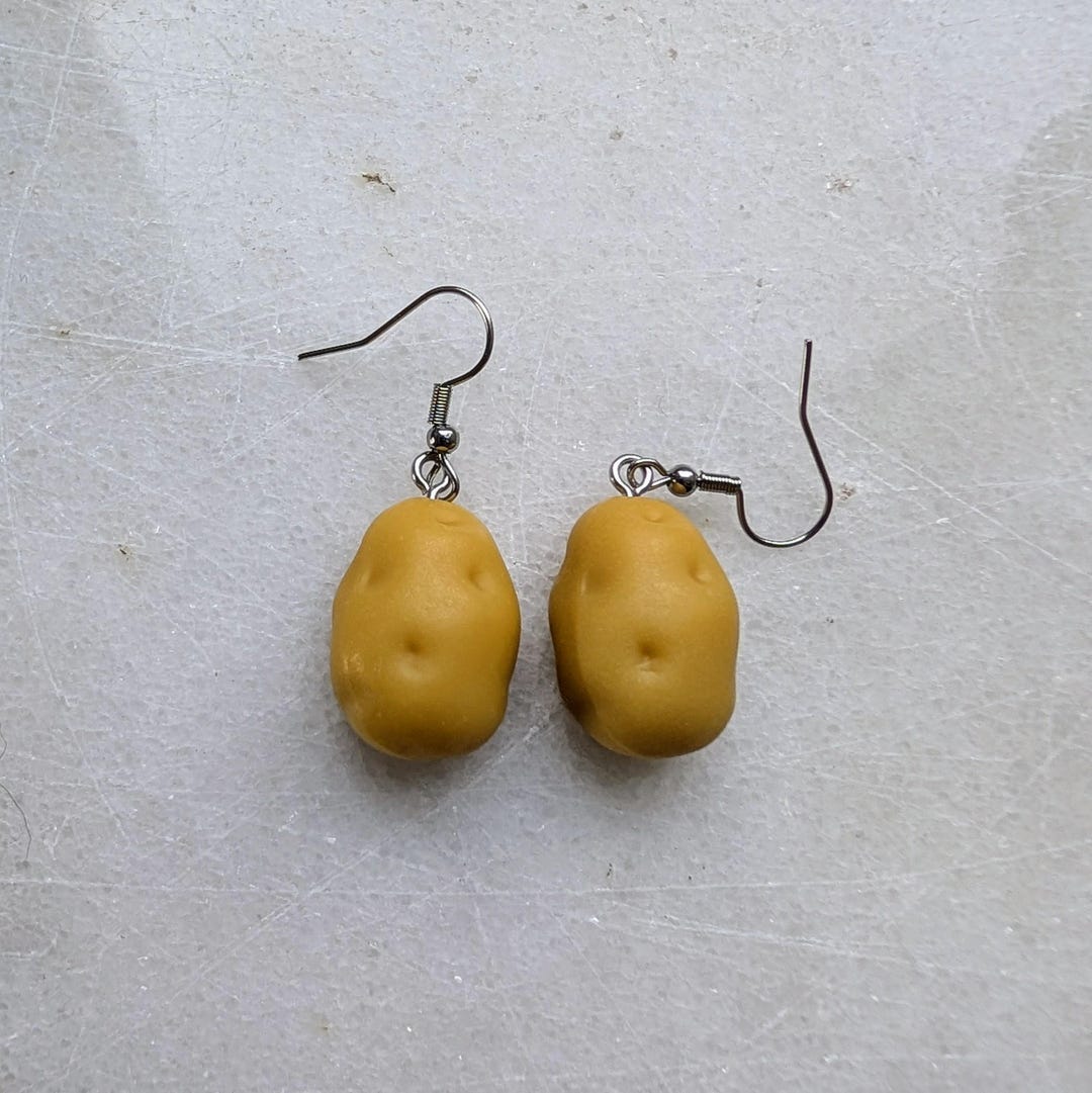 Funny Potato Earrings, Hot Potato Charm, Positive Potato Jewelry ...