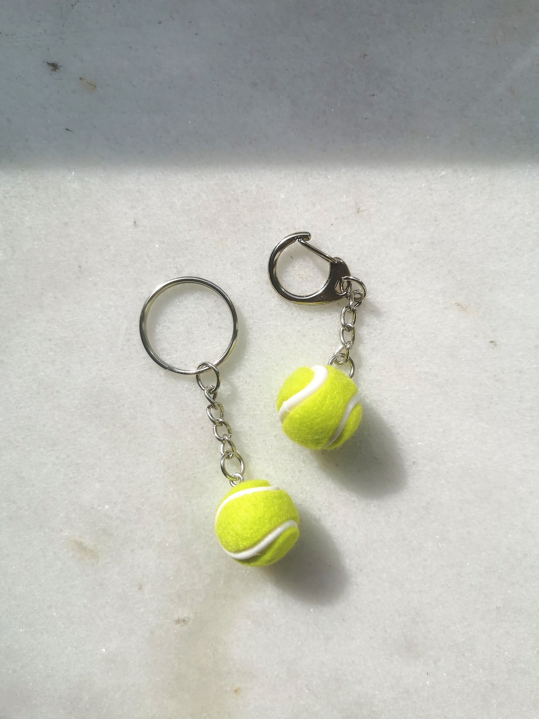 Tennis Ball Keychain, Flock Soft Fuzz Tennis Ball, Felt Pocket Size ...