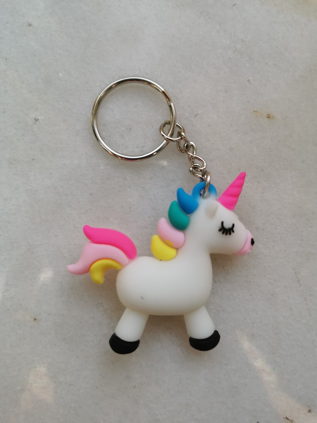 Unicorn Rainbow Keychain, Backpack Girl Charm, Kawaii Cute Pony Keyring ...