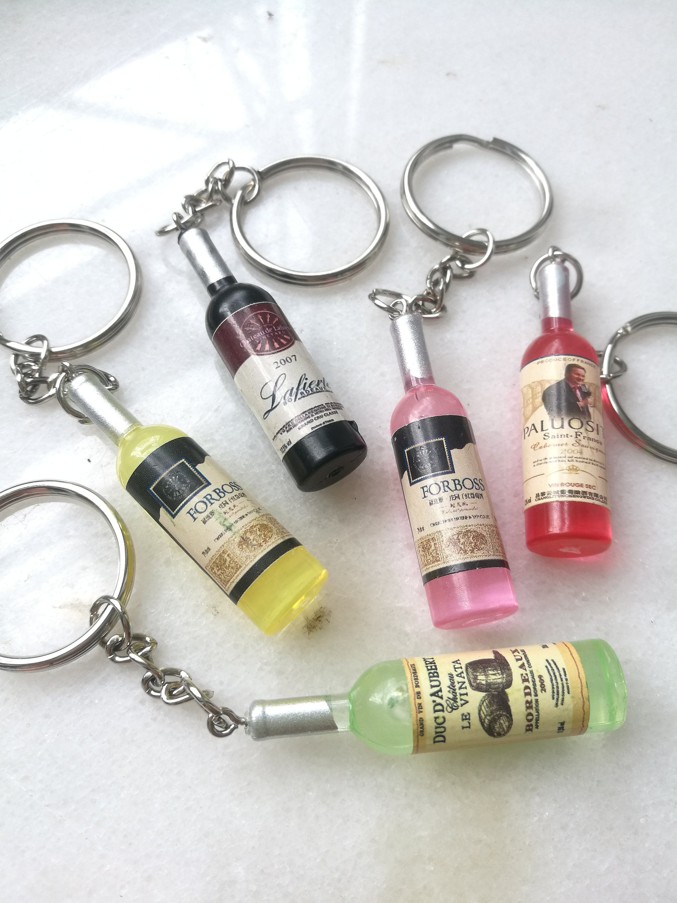 Wine Mini Bottle Keychain Wine Cork Keyring Cute Hen Party - Etsy UK