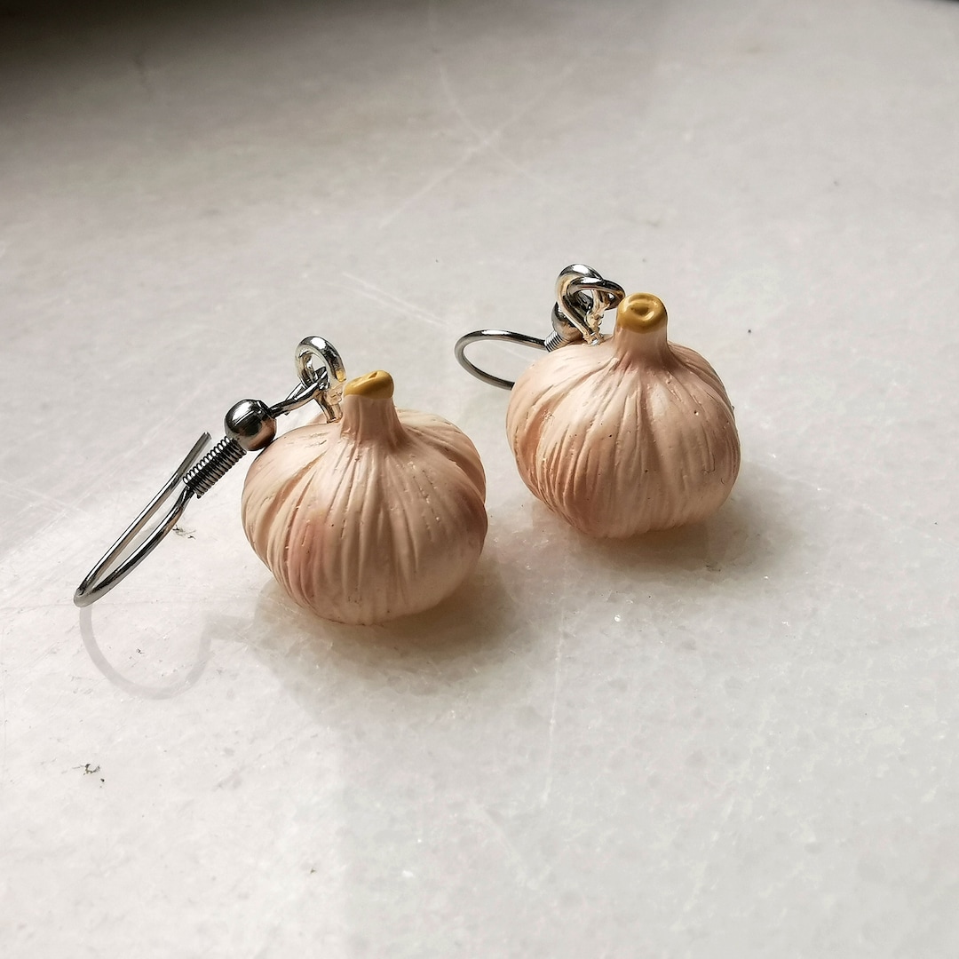 Garlic Bulc Head Earrings, Fresh Garlic Lover Cloves Gift, Garlic ...