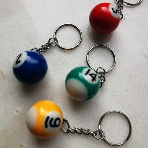Pool Ball 8 Ball Keychain, Lucky Bag Purse Charm, Magic Keyring, Solids ...