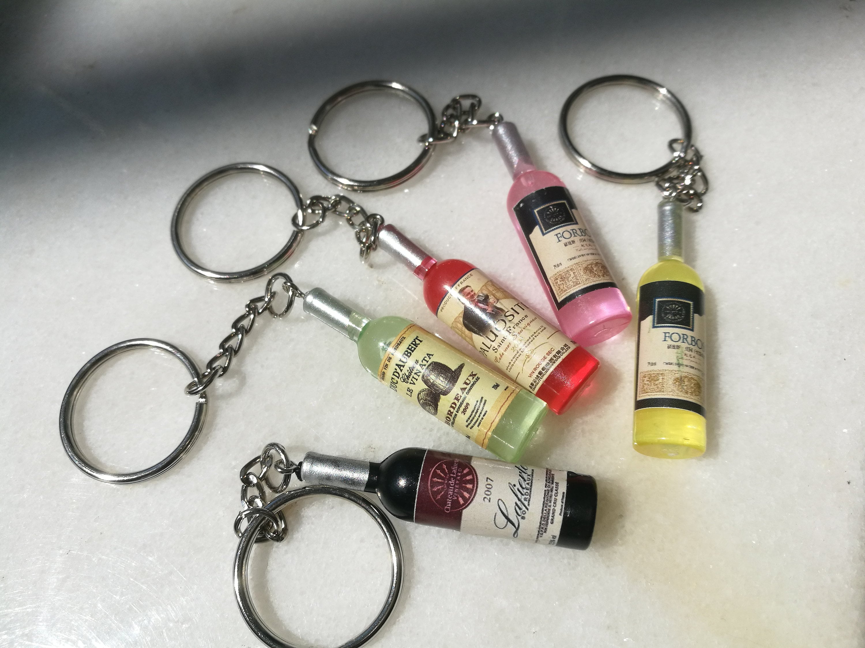 Wine Mini Bottle Keychain Wine Cork Keyring Cute Hen Party - Etsy UK