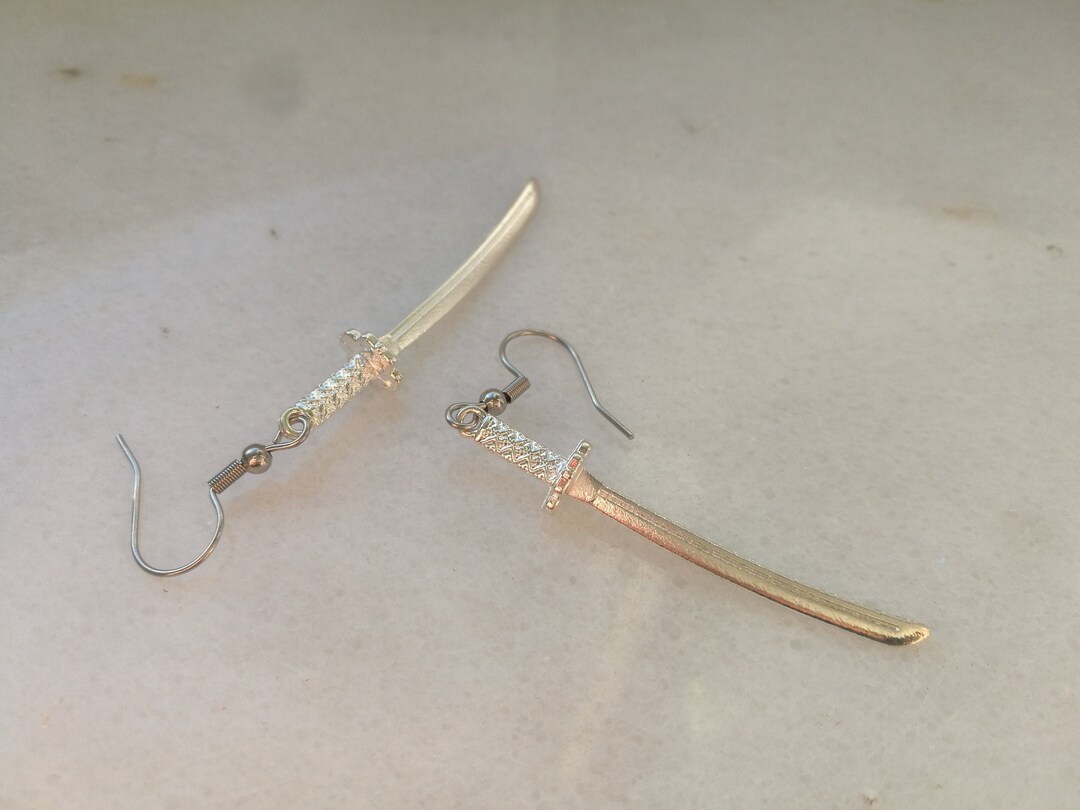 Katana Ninja Sword Earrings, Anime Vintage Gothic Samurai Culture ...
