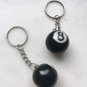 Pool Ball 8 Ball Keychain, Lucky Bag Purse Charm, Magic Keyring, Solids ...
