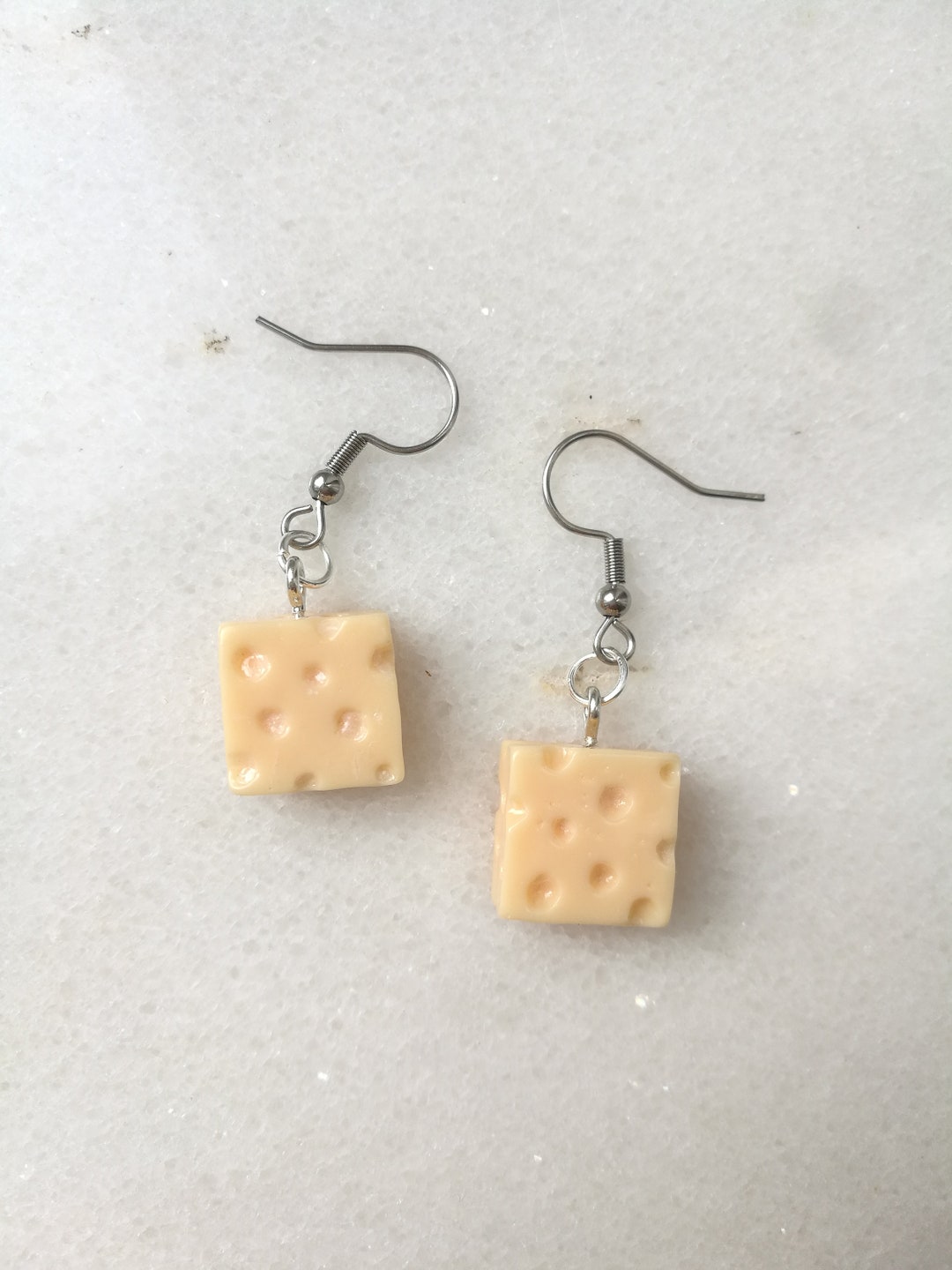 Miniature Cheese Slice Earrings Kawaii Edam Cheese Charm - Etsy