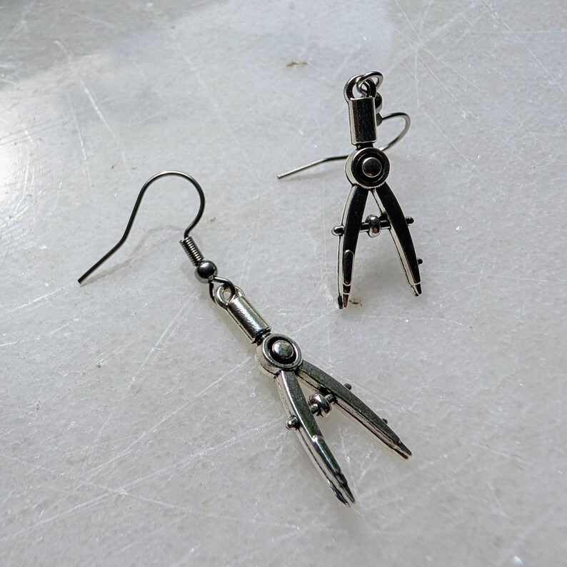 Ruler Set Square Maths Earrings, Protractor Nerd Jewelry, Best Teacher ...