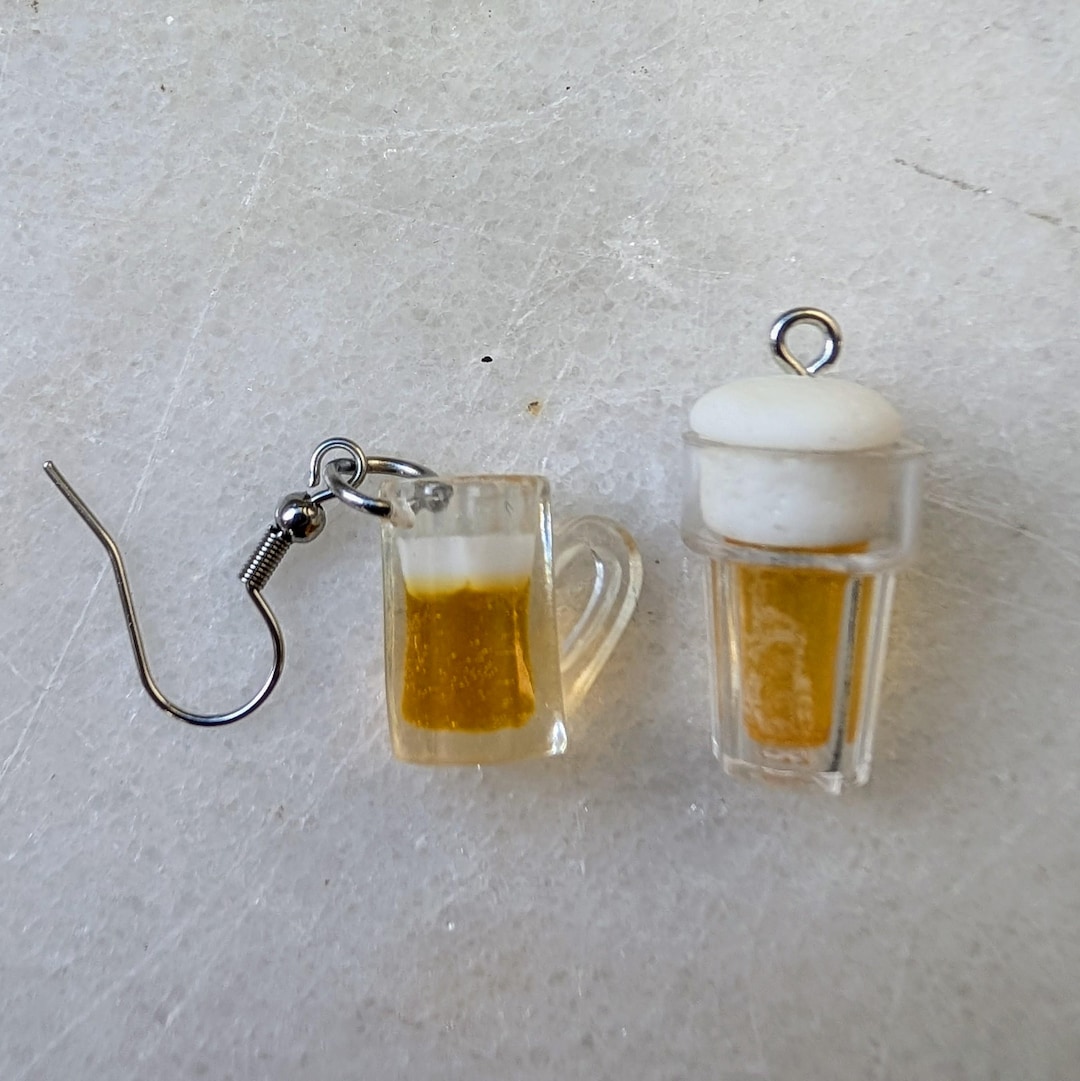 Beer Mug Earrings, Beer Can Bottle Lover Gift, Bar Bartender Earrings ...