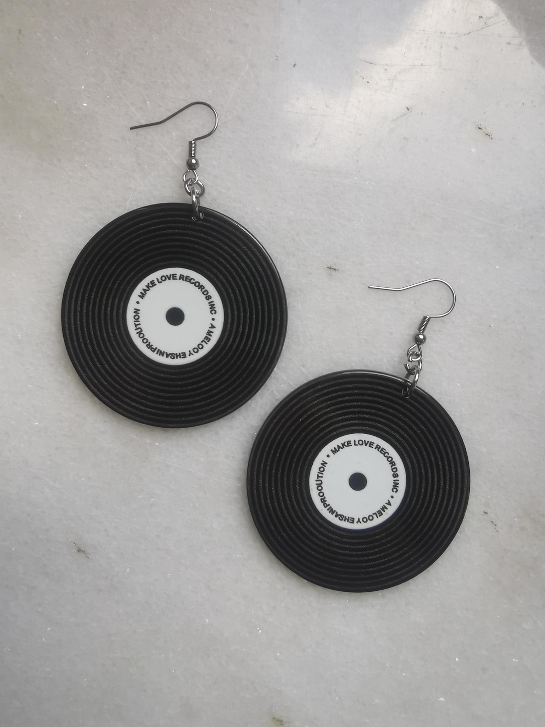 Vinyl Record Earrings, CD LP Retro Music Jewelry, Disc Gramophone Wax ...