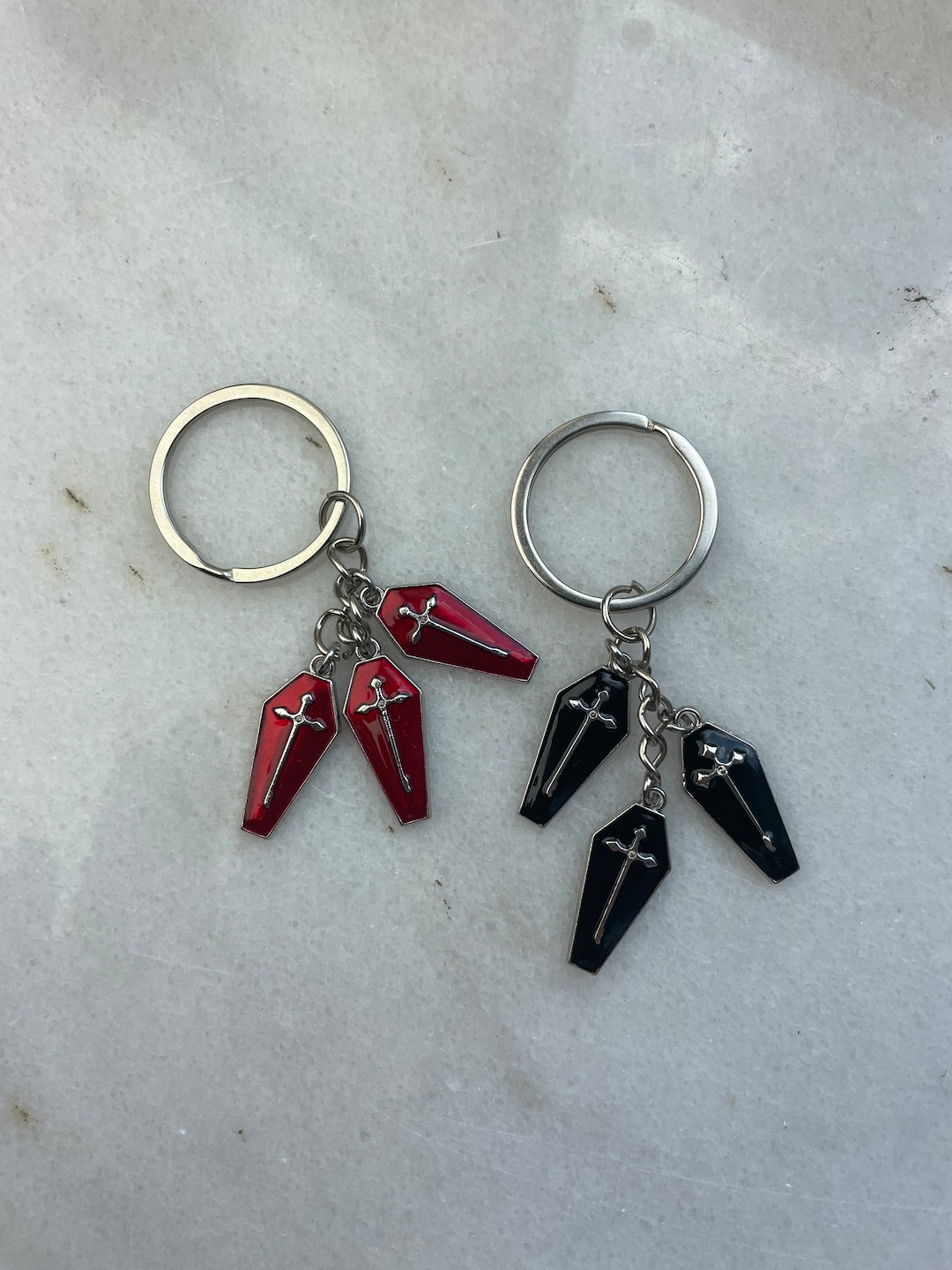 Coffin Goth Alt Emo Keychain, Horror Occult Devil Keyring, Gothic ...