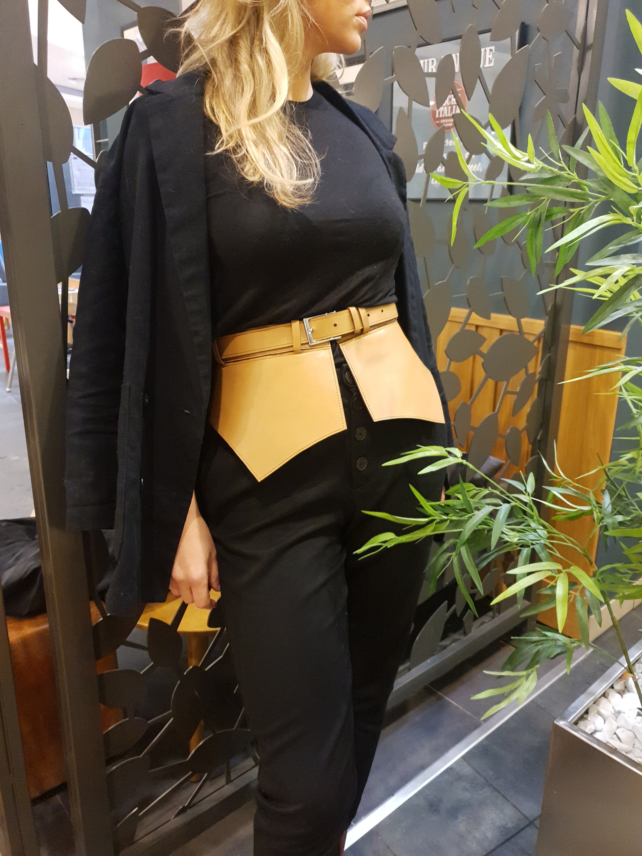 Leather Basque Belt Leather Peplum Belt Leather Belt Women - Etsy