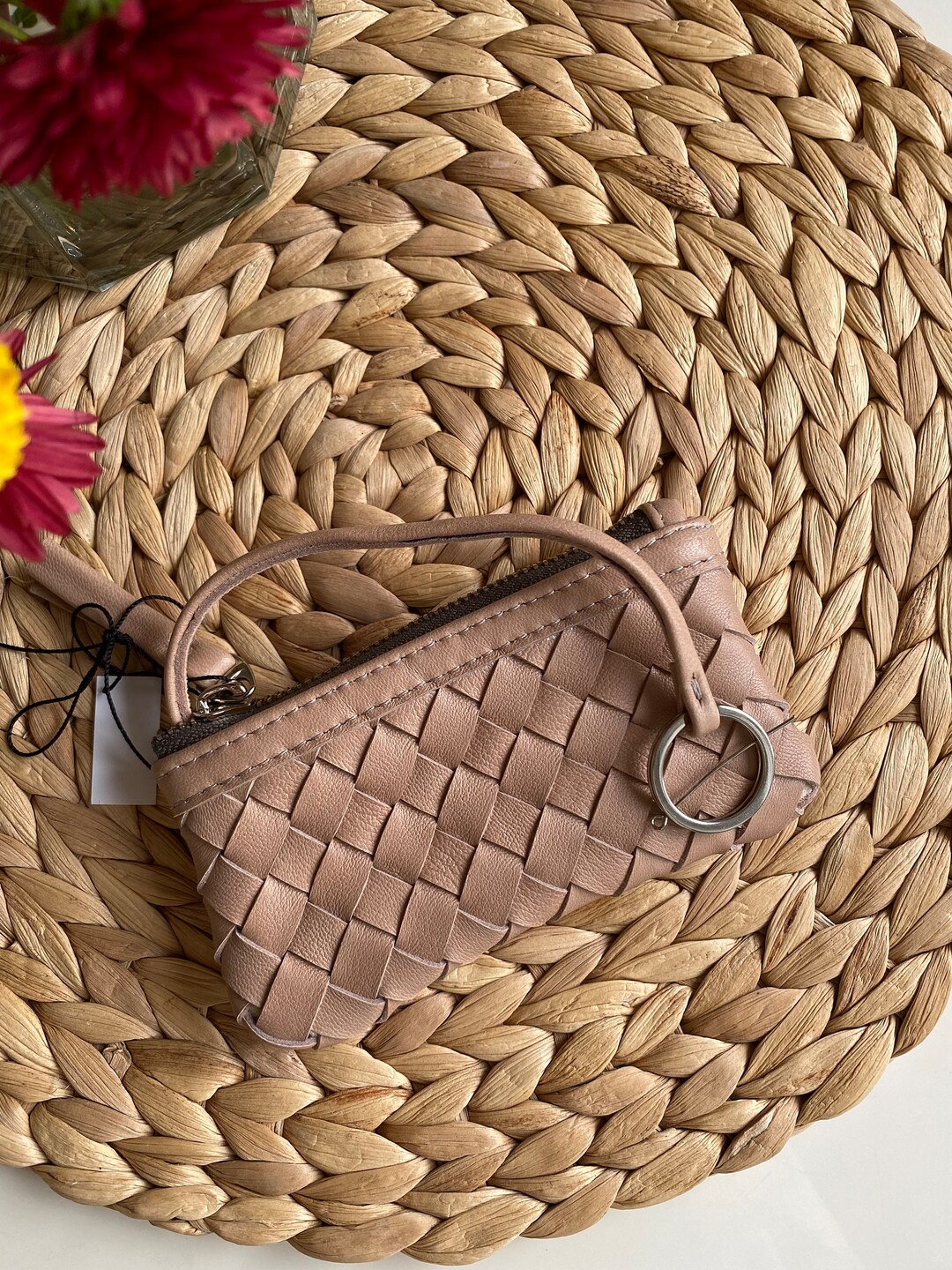 Handmade Leather Key Purse, Braided Leather Key Wallet, Woven Leather ...