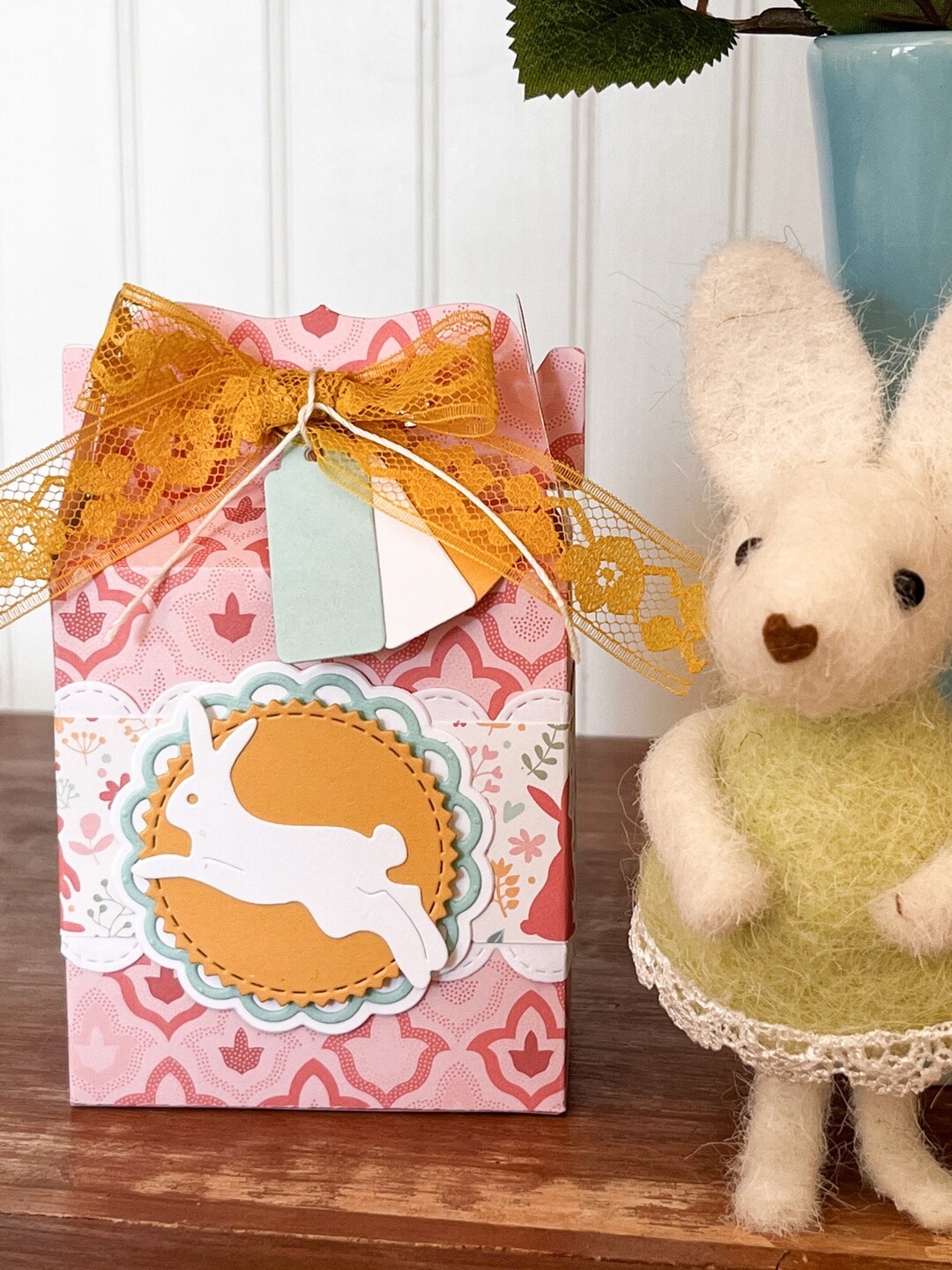 Set of 4 Easter Bunny Treat Boxes, Candy Favors, Easter Basket Fillers ...