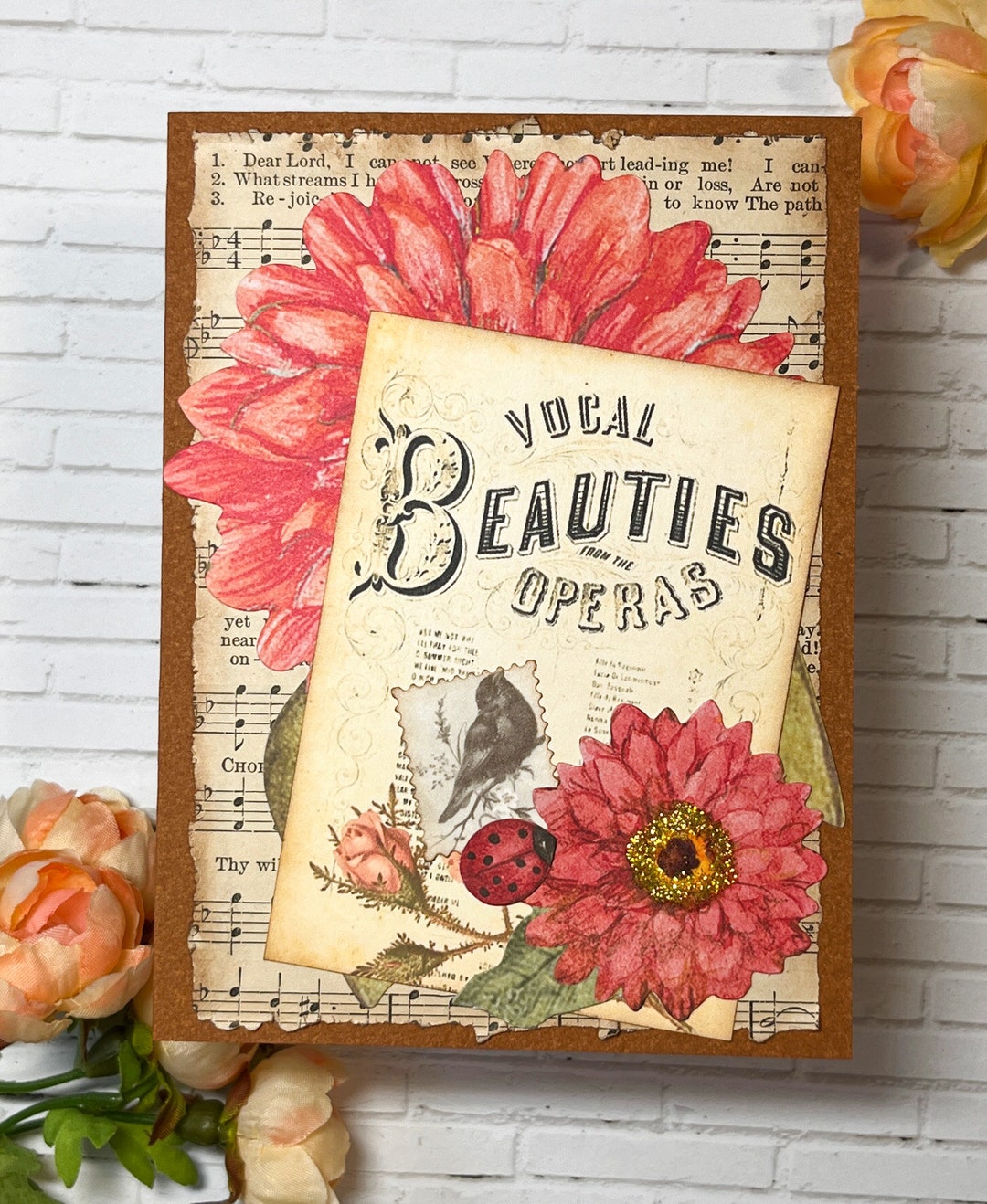 Handmade, Floral Note Card, Greeting Card, All Occasion, Floral and ...