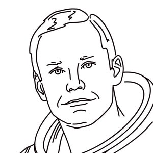 Neil Armstrong Line Drawing Art Nursery Artwork Wall Art | Etsy