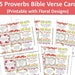 45 Proverbs Bible Verse Cards Floral Printable, 3x 2.5 Size, Memorize ...