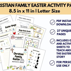 Christian Family Easter Activity Sheets, PDF, Printable, Instant ...