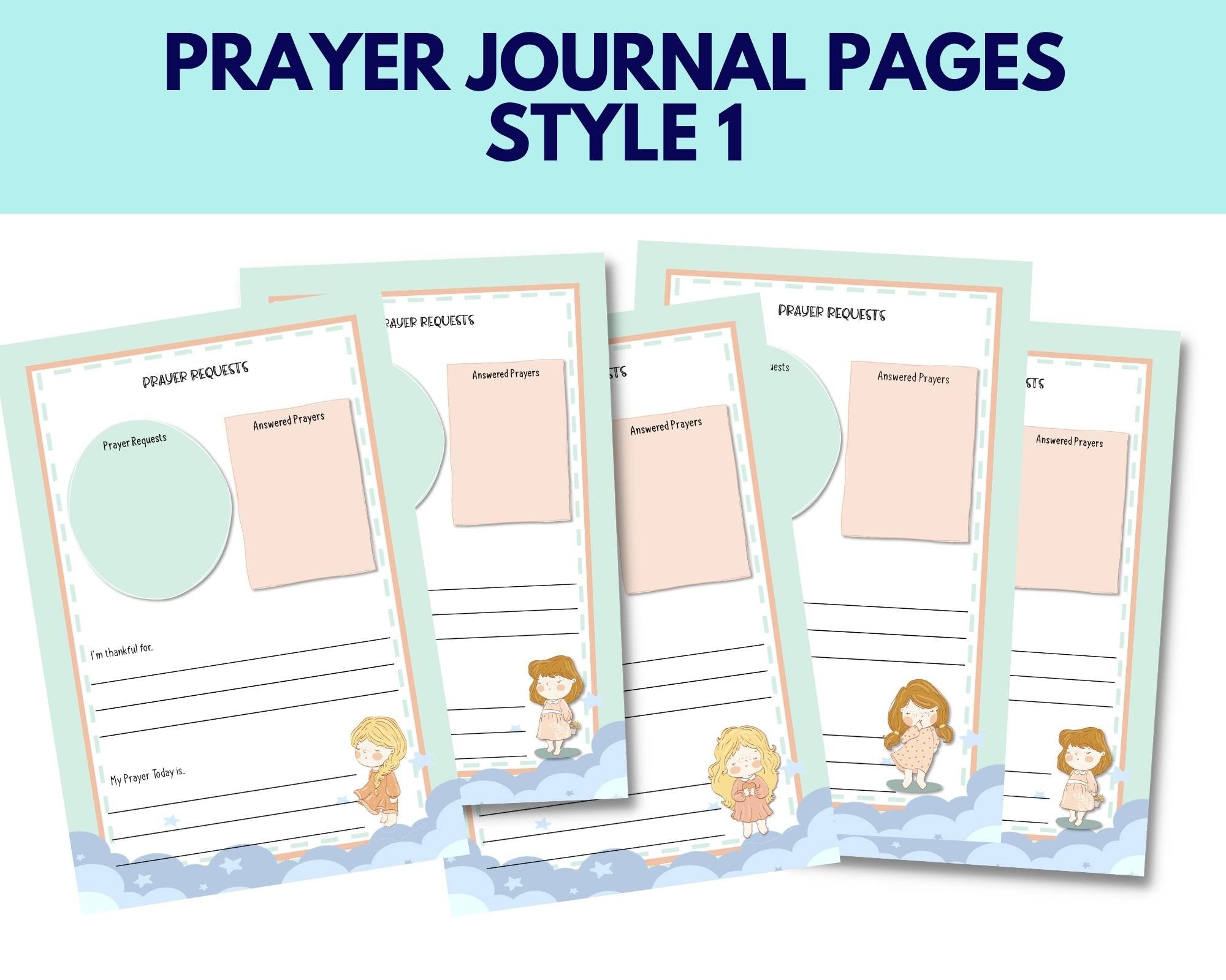 Printable Cute Prayer Journal for Kids, 8.5 in X 11 in PDF, With Happy ...