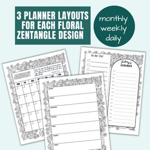 Floral Bible Verse Coloring Planner: Fillable Undated Monthly, Weekly ...
