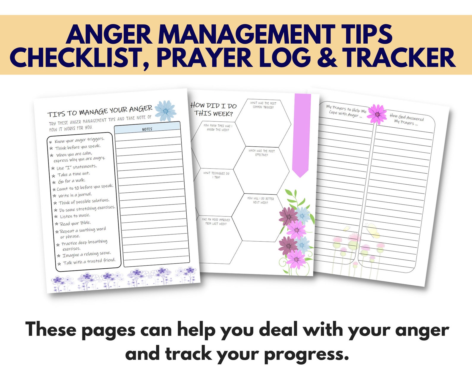 Anger Management Bible Study Journal PDF Printable, Anger Bible Verse ...