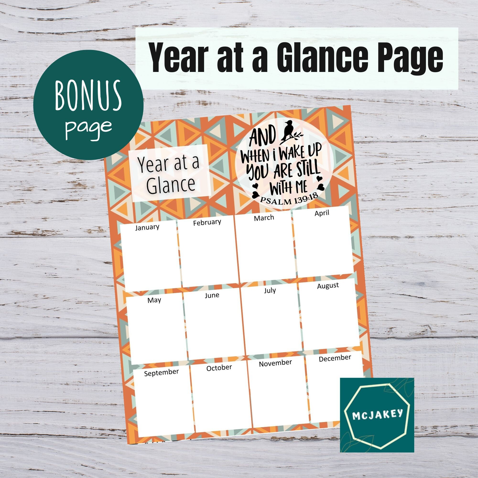 Printable Undated Monthly Geometric Calendar With Christian Bible Verse ...