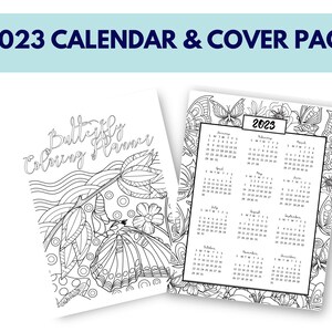 Undated Monthly Butterfly Coloring Planner PDF Printable - Etsy