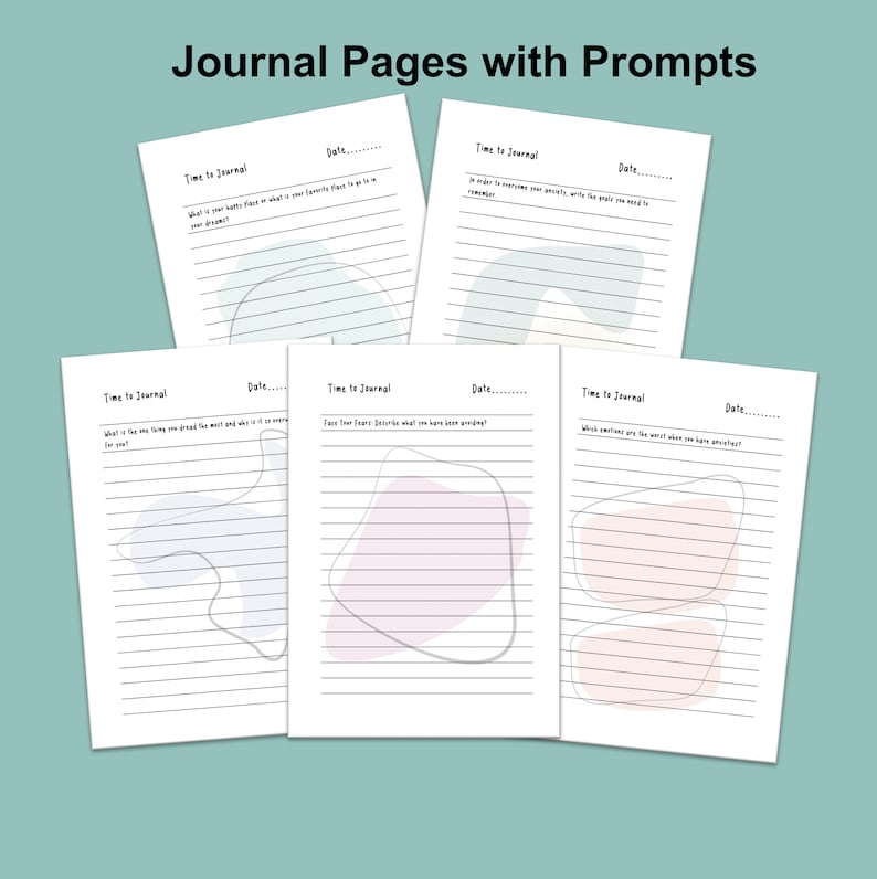 Anxiety Journal With Prompts and Tracker, Tips Checklist, PDF Printable ...