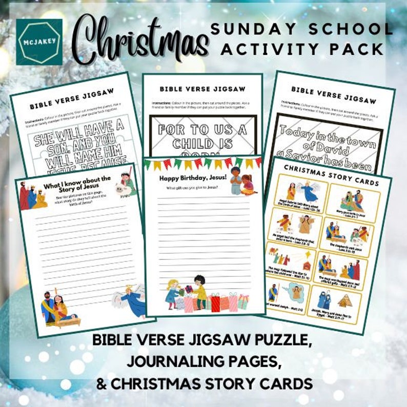 Christmas Sunday School Activity Pages, Printable Games and Worksheets ...