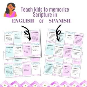 Bible Verse Flashcards for Kids: English & Spanish (PDF Printable) - Etsy