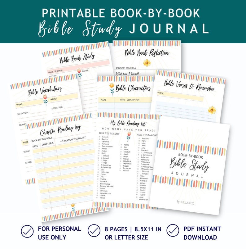 Printable Book-by-book Bible Study Journal (PDF Download) - Etsy