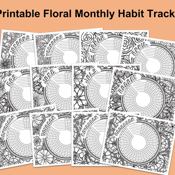 Habit Tracker Coloring - Etsy