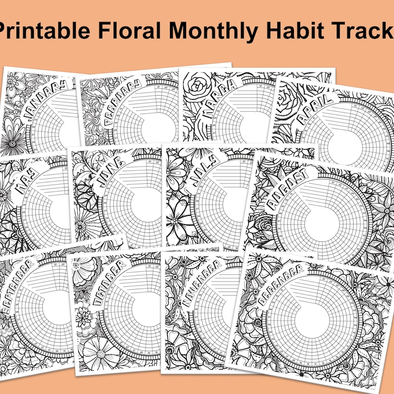 Habit Tracker Coloring - Etsy