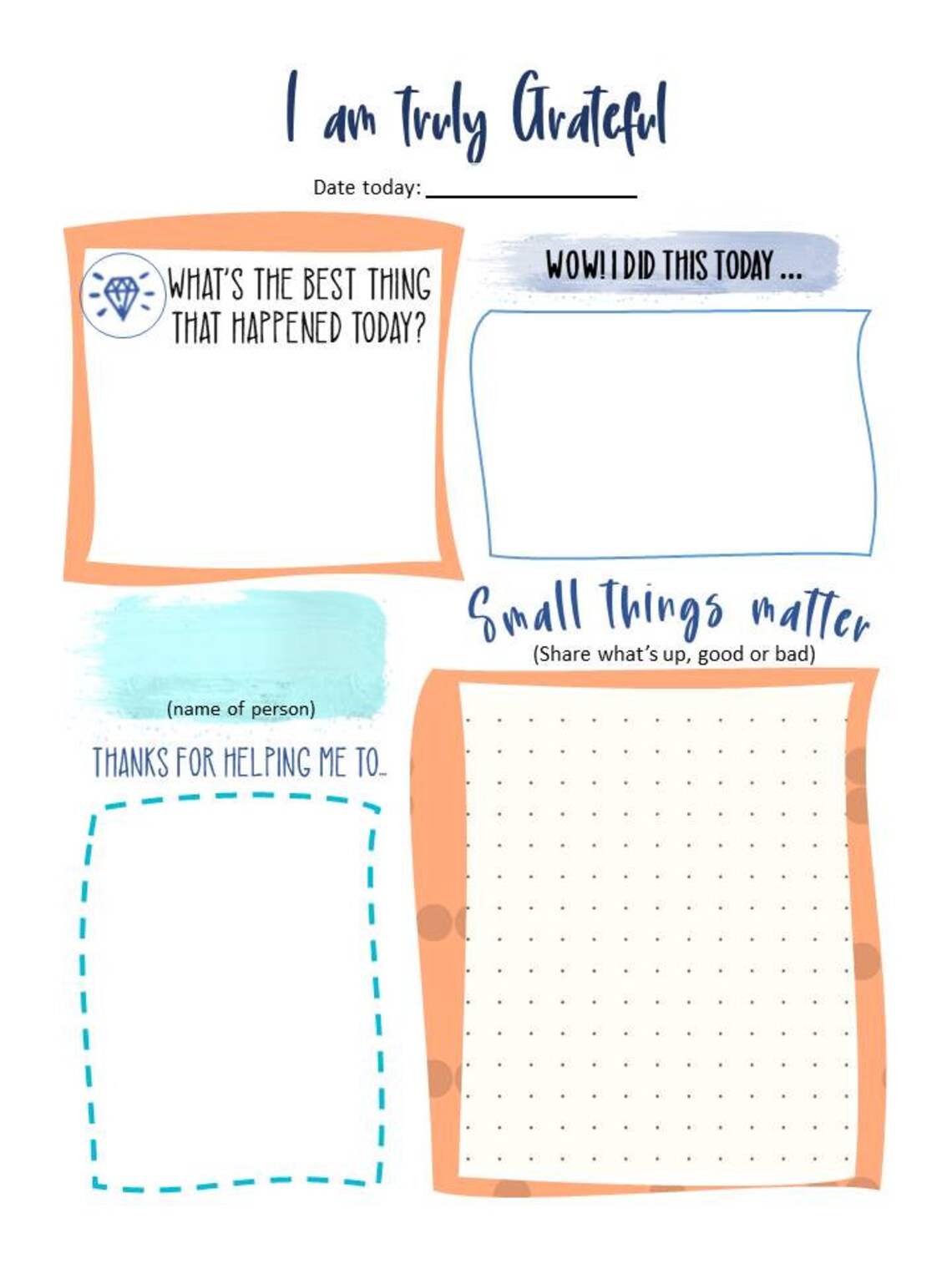 Give Thanks Gratitude Journal Printable for Kids With Coloring Pages - Etsy