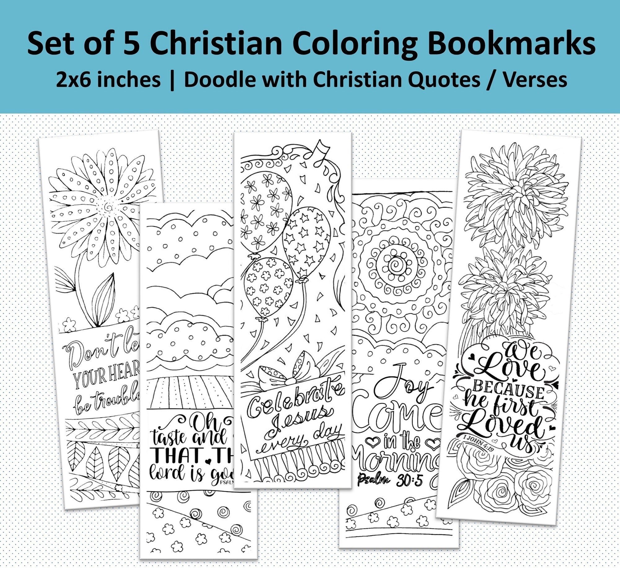 Printable Bible Verse Coloring Bookmarks: Christian Quotes (digital ...
