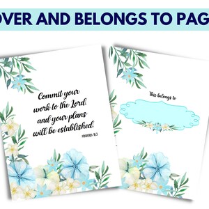Christian Journal and Weekly Planner Printable PDF, Floral Blue Theme ...