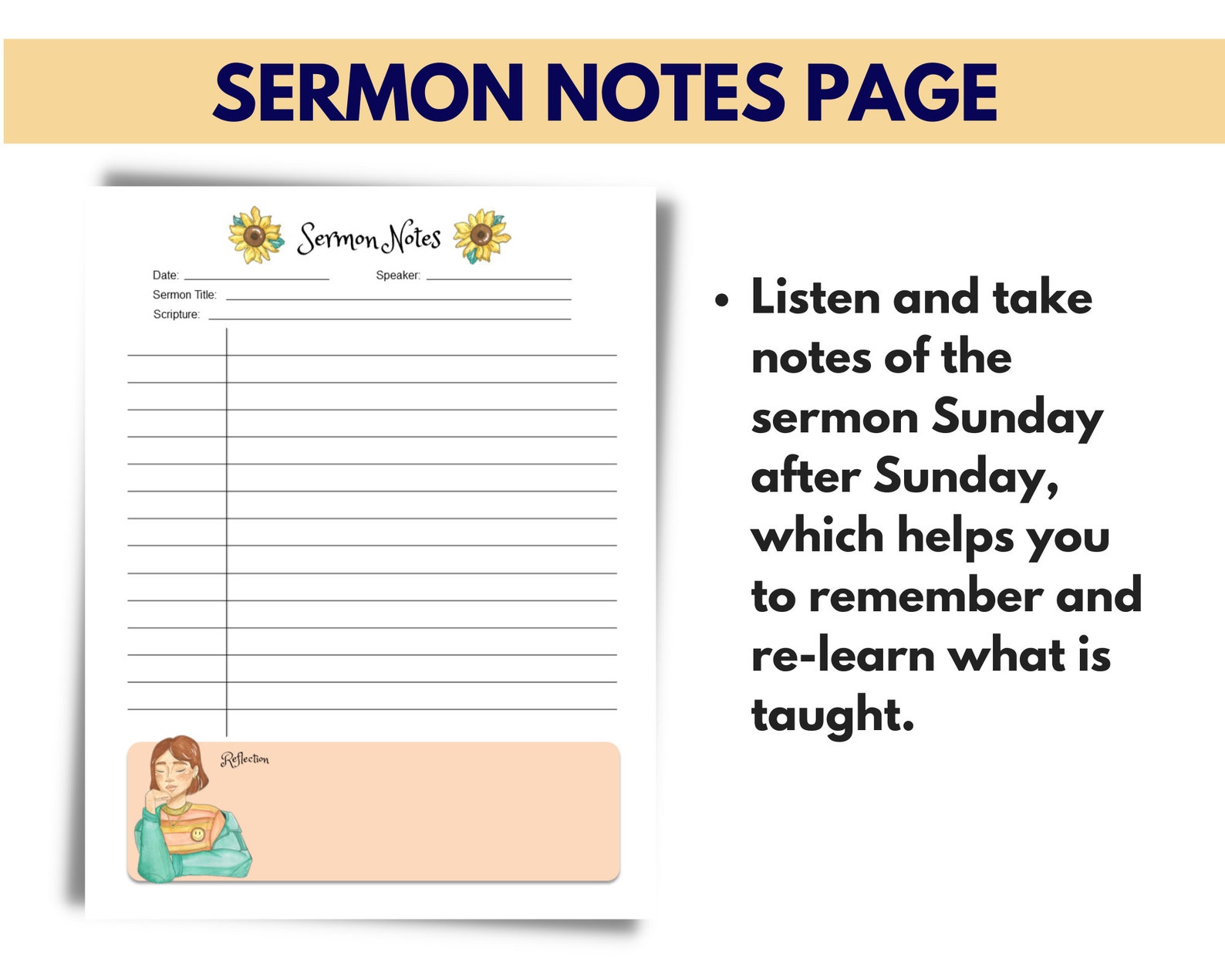 30-days Faith Journal PDF Printable, Weekly Planner, Sermon Notes ...