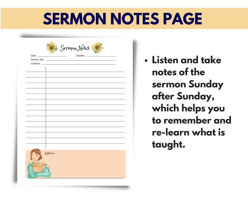 30-days Faith Journal PDF Printable, Weekly Planner, Sermon Notes ...