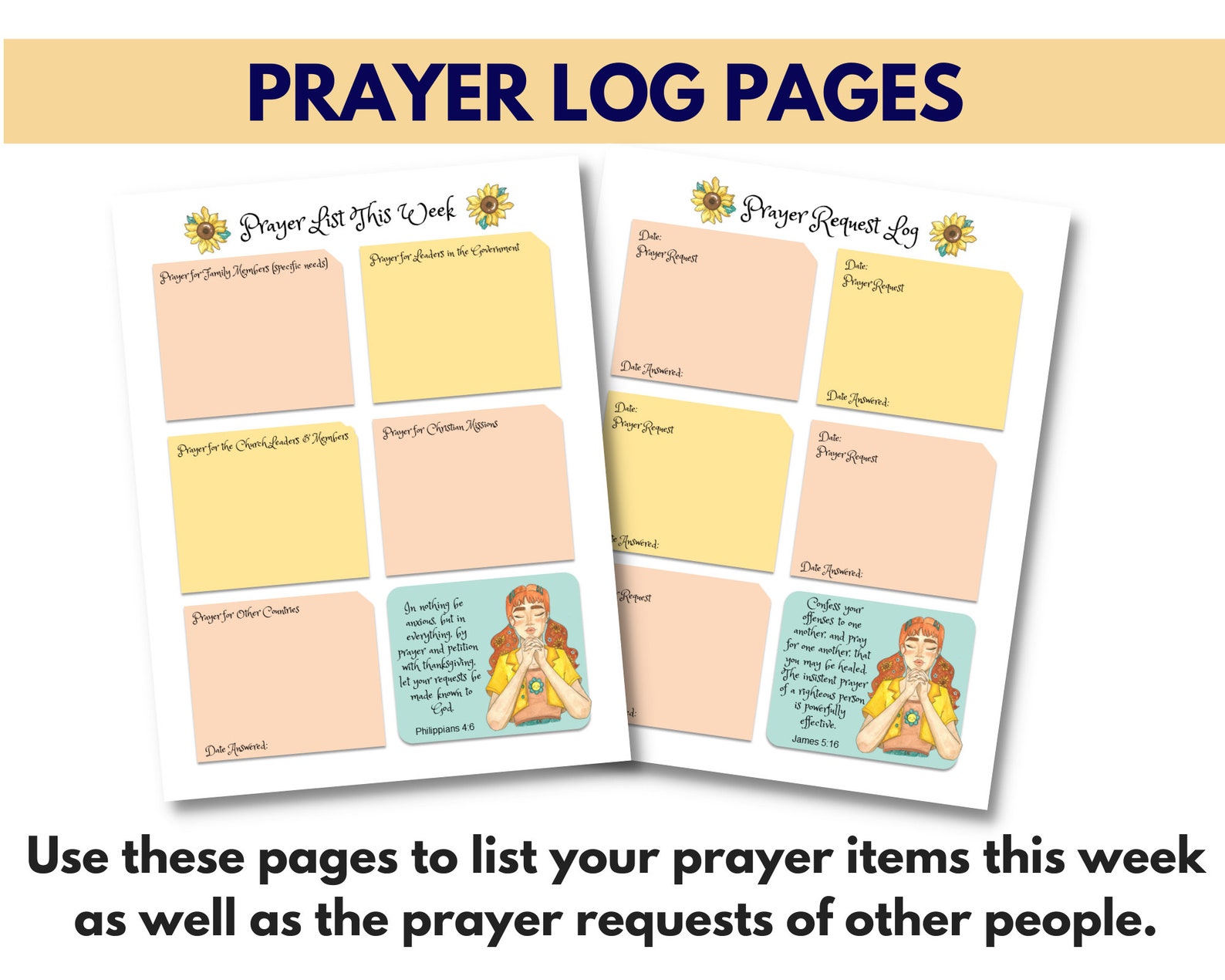 30-days Faith Journal PDF Printable, Weekly Planner, Sermon Notes ...