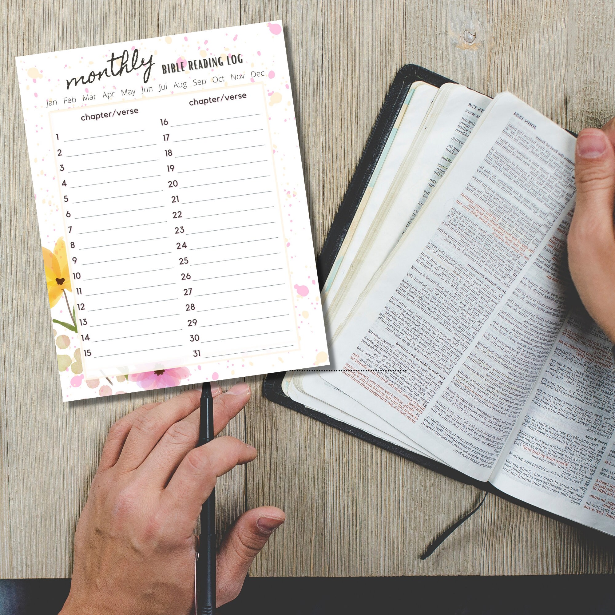Monthly Bible Reading Log Printable, Scripture Reading Tracker, 6 ...