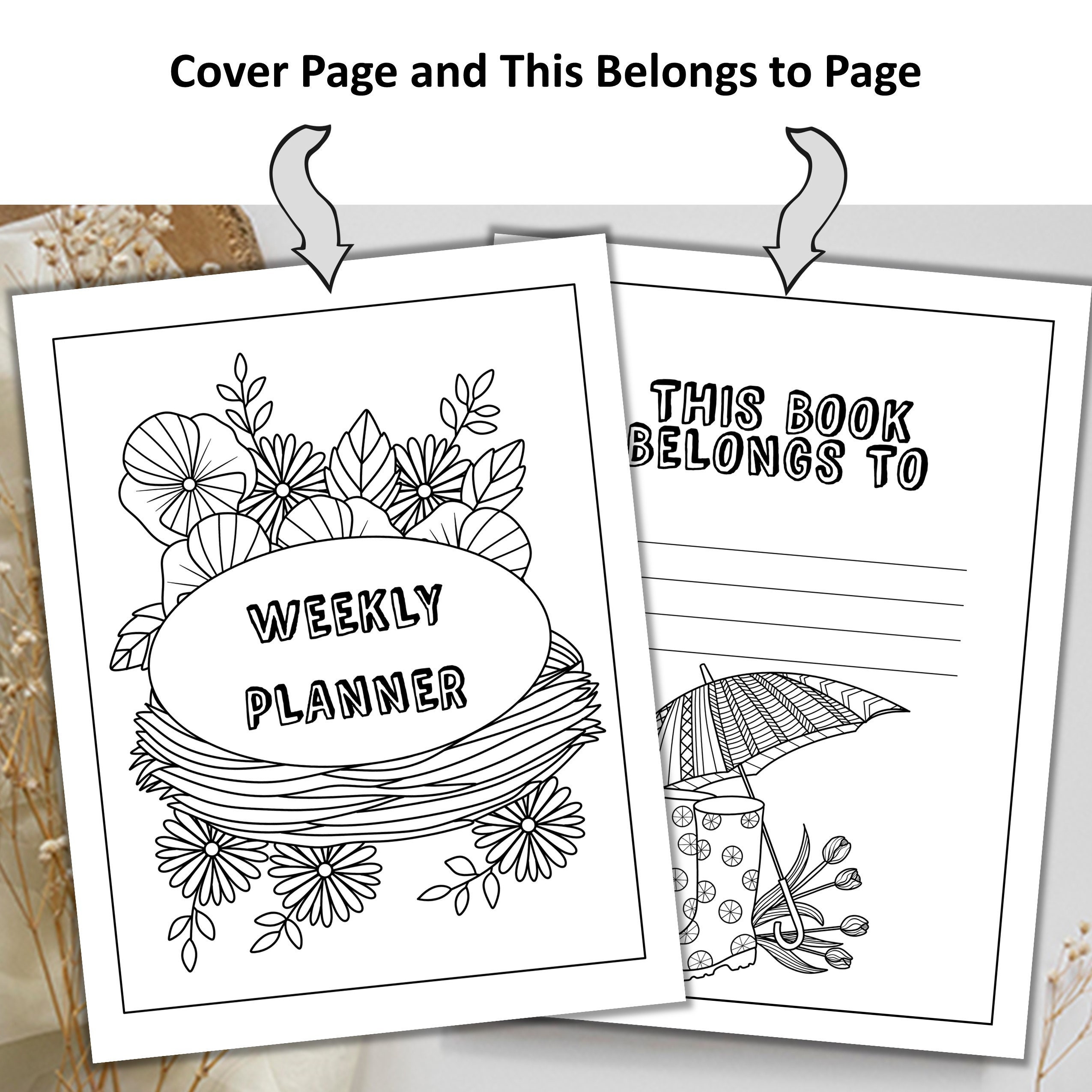 Printable Coloring Weekly Planner, Floral Garden Theme, Weekly To-do ...