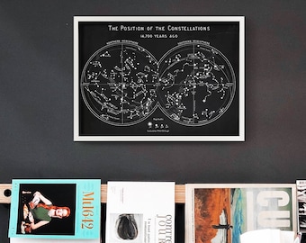 Position of the Constellations, Astronomy Map Poster, Star Map ...