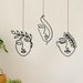 One Line Metal Wall Decor, Set of 3, Abstract Woman Faces, Minimalist ...