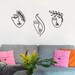 One Line Metal Wall Decor, Set of 3, Abstract Woman Faces, Minimalist ...